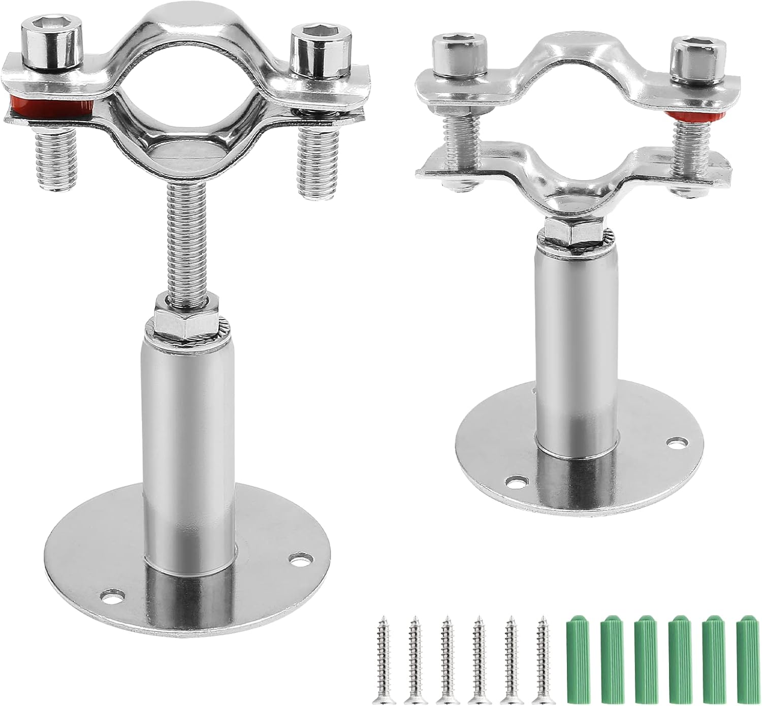Kyuionty 2 Pcs Wall Mount Ceiling Mount Pipe Support, Stainless Steel ...