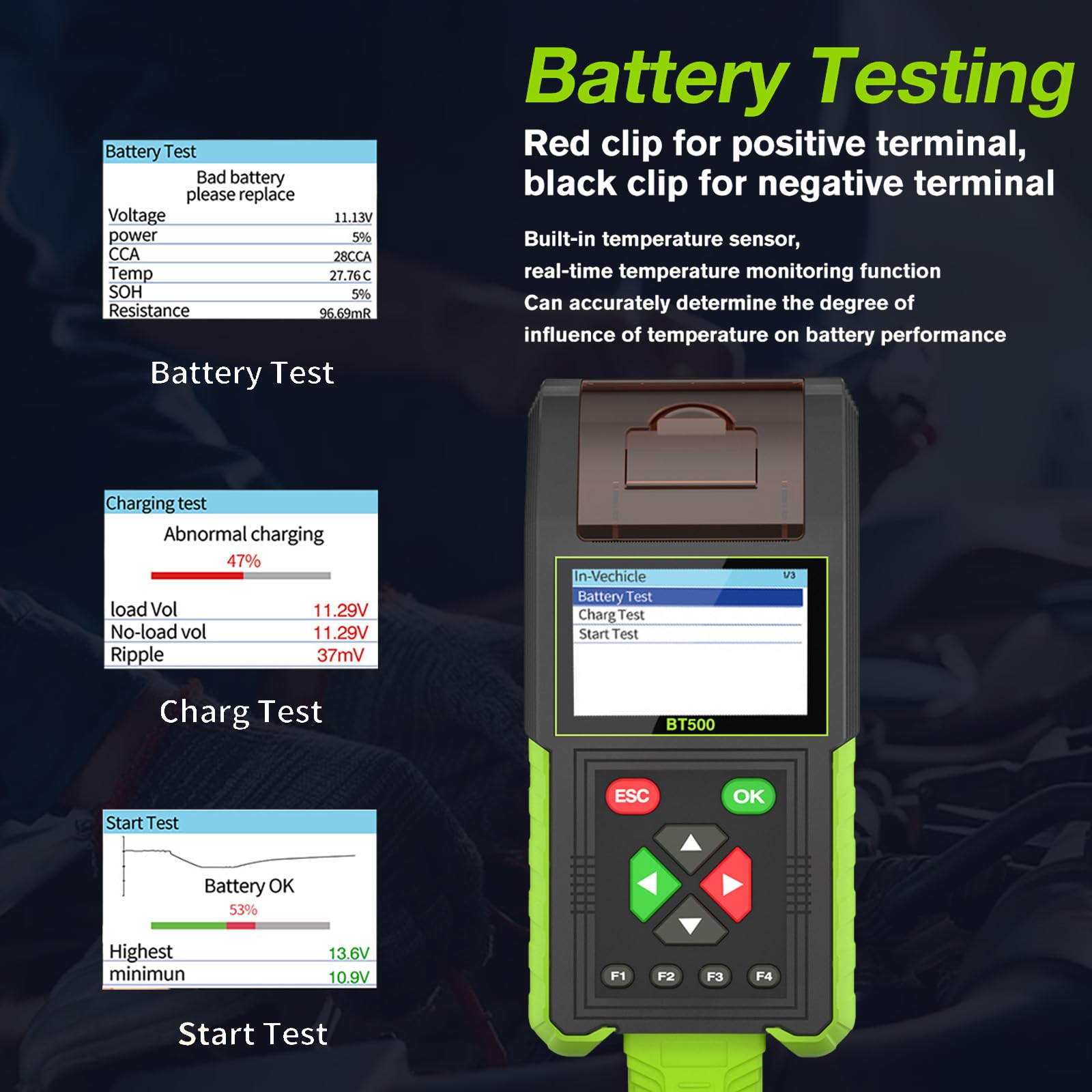 Snapklik.com : Topdiag BT500 Battery Tester Automotive 20-2000 CCA Car ...