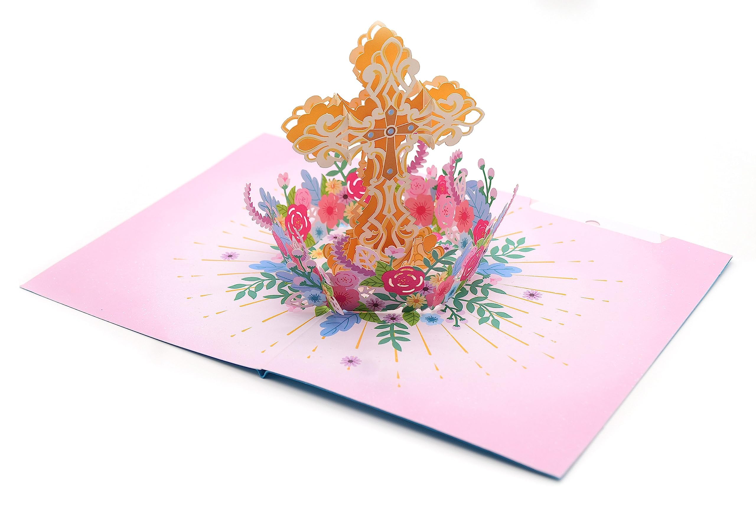 Holly Cross 3D Pop Up Card, Greetings Card, Handmade Card for Blessing ...