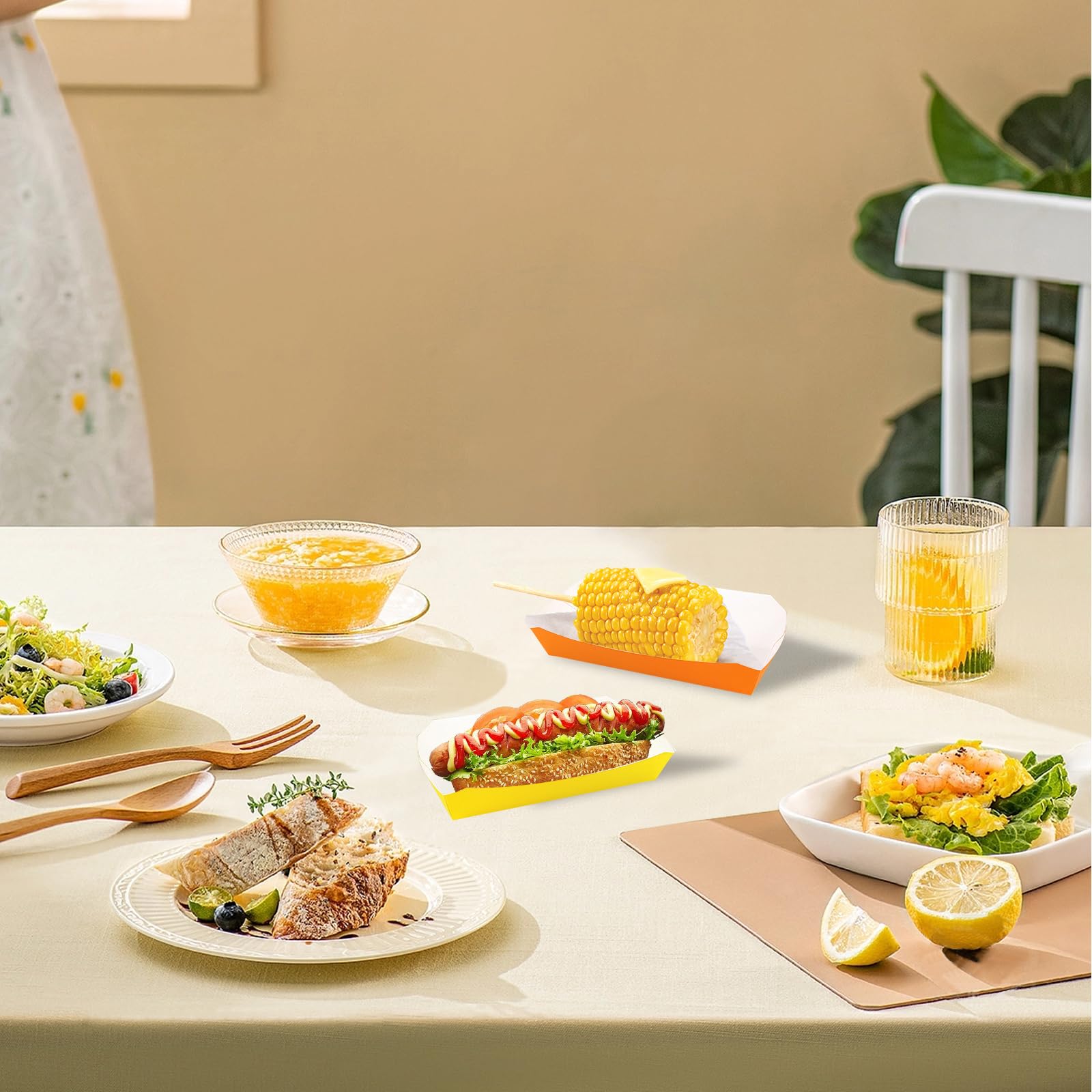 Snapklik.com : 120 Pcs Colorful Paper Food Boat Trays, 2 LB Disposable ...