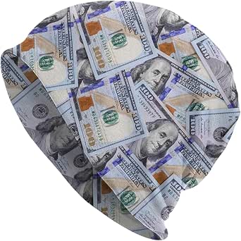 zilobkfe Us Bill Dollars Money Knit Beanie Hat Adults Stretch Knitted ...