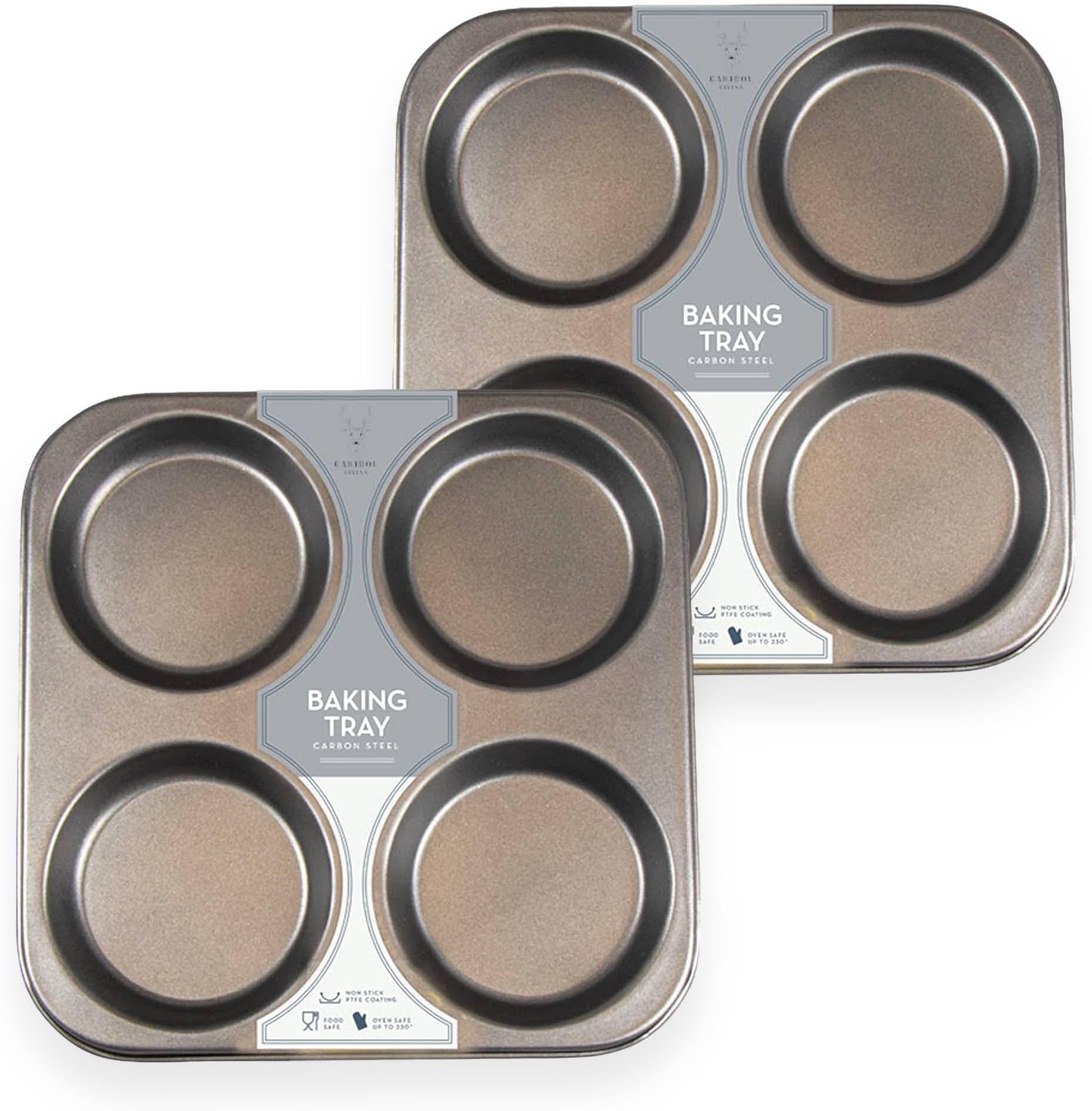 Wrenbury Pro Extra Large Yorkshire Pudding Tray - 4 Hole 10cm Non-Stick ...