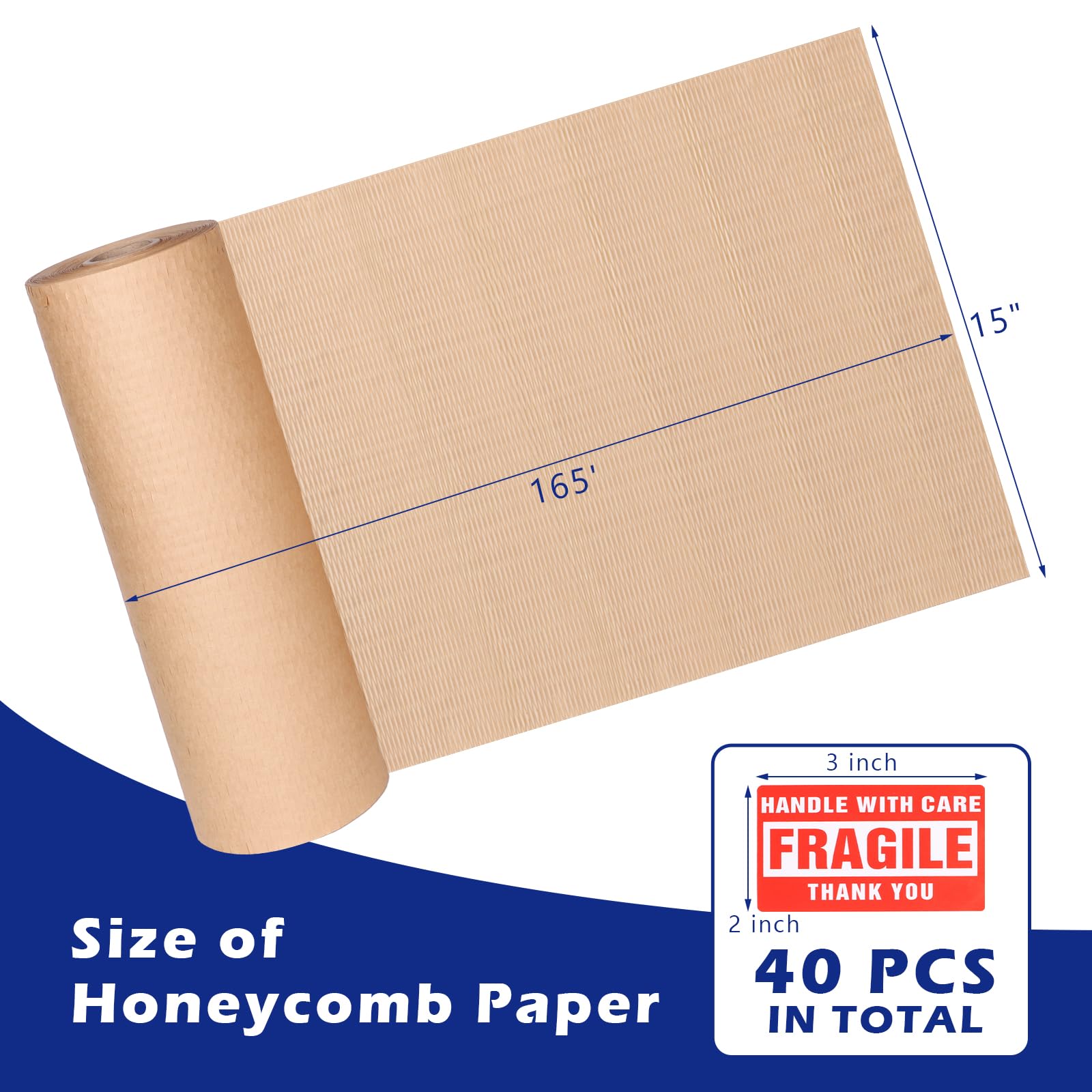 Snapklik.com : JollyTrip Honeycomb Packing Paper,15"x165FT Packing ...