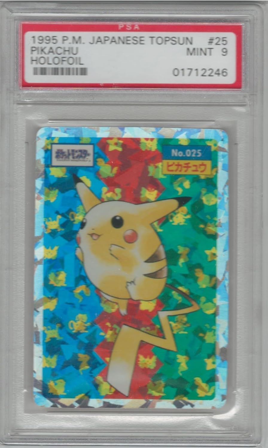 Amazon.com: PSA Mint 9 1995 Pokemo Japanese Topsun Pikachu Prism HoloFoil Card : Collectibles ...