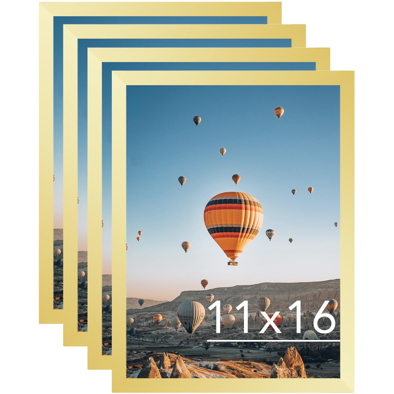 Amazon.com: JCJMY 11x16 Gold Picture Frame Set of 4, Horizontal and ...