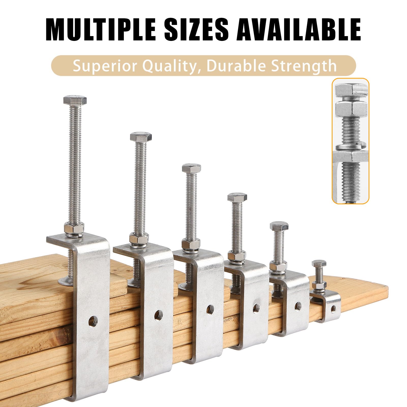Snapklik.com : 2 Pack 304 Stainless Steel C Clamp 1-7/8 Inch C Clamps ...