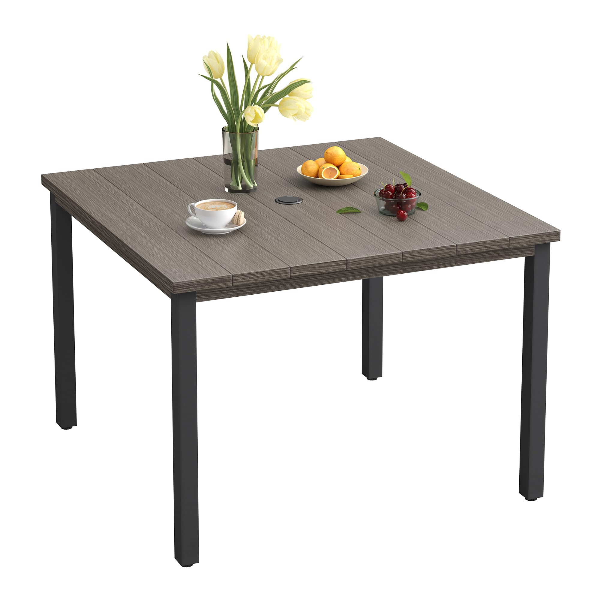 Snapklik.com : VICLLAX Outdoor Patio Dining Table For 4, Metal Square ...