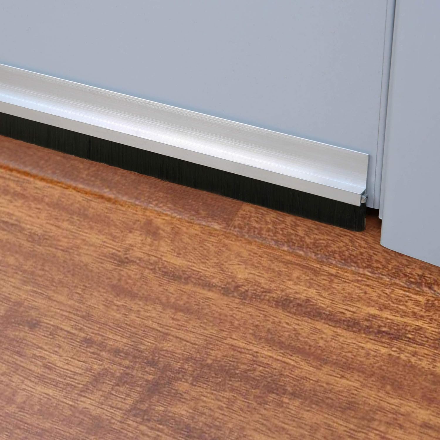 RUBBERGIANT Door Brush-Aluminium, 100 cm, Bottom of The Door Brush Seal ...