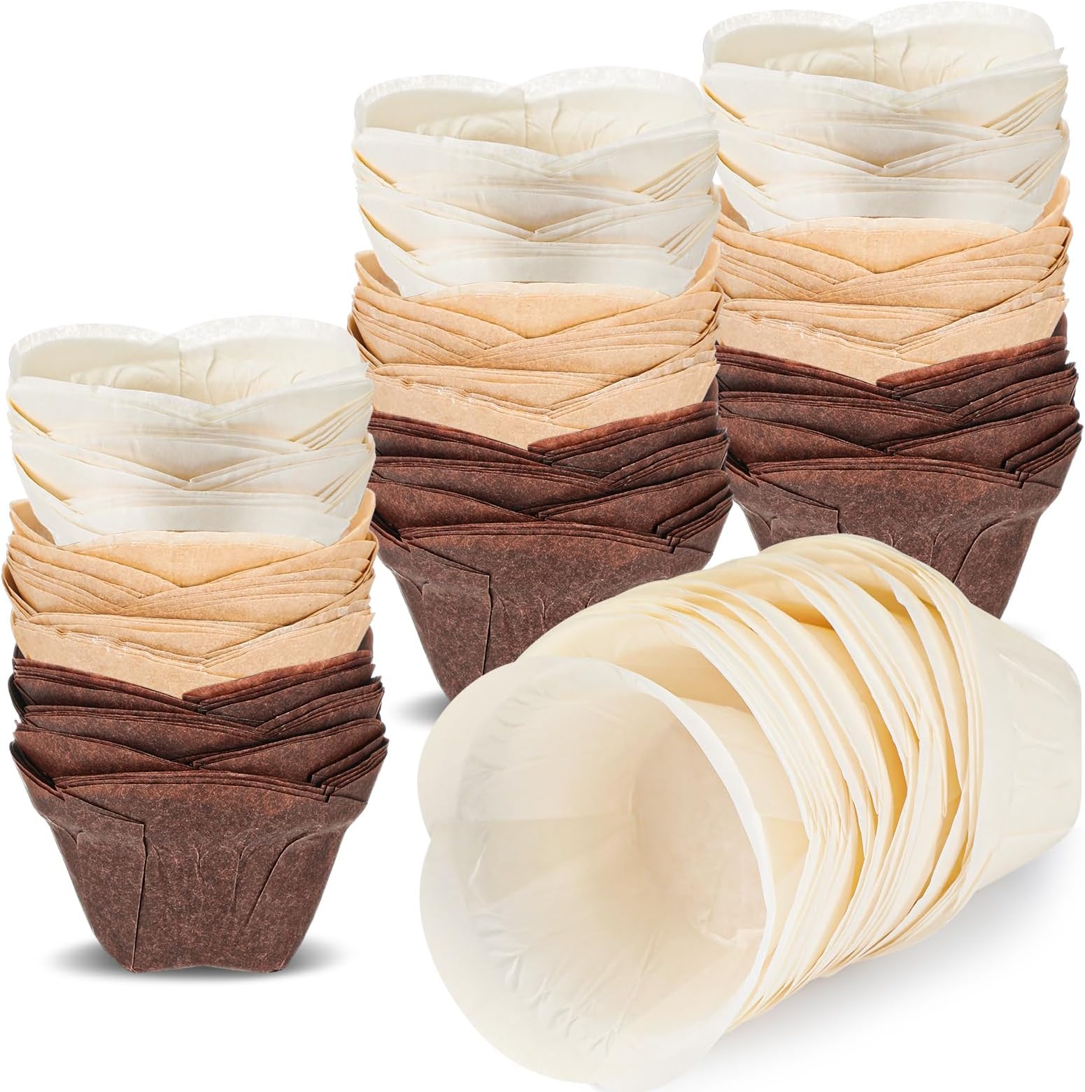 Amazon.com: 120 Pcs Wood Grain Cupcake Wrappers Woodland Cupcake ...