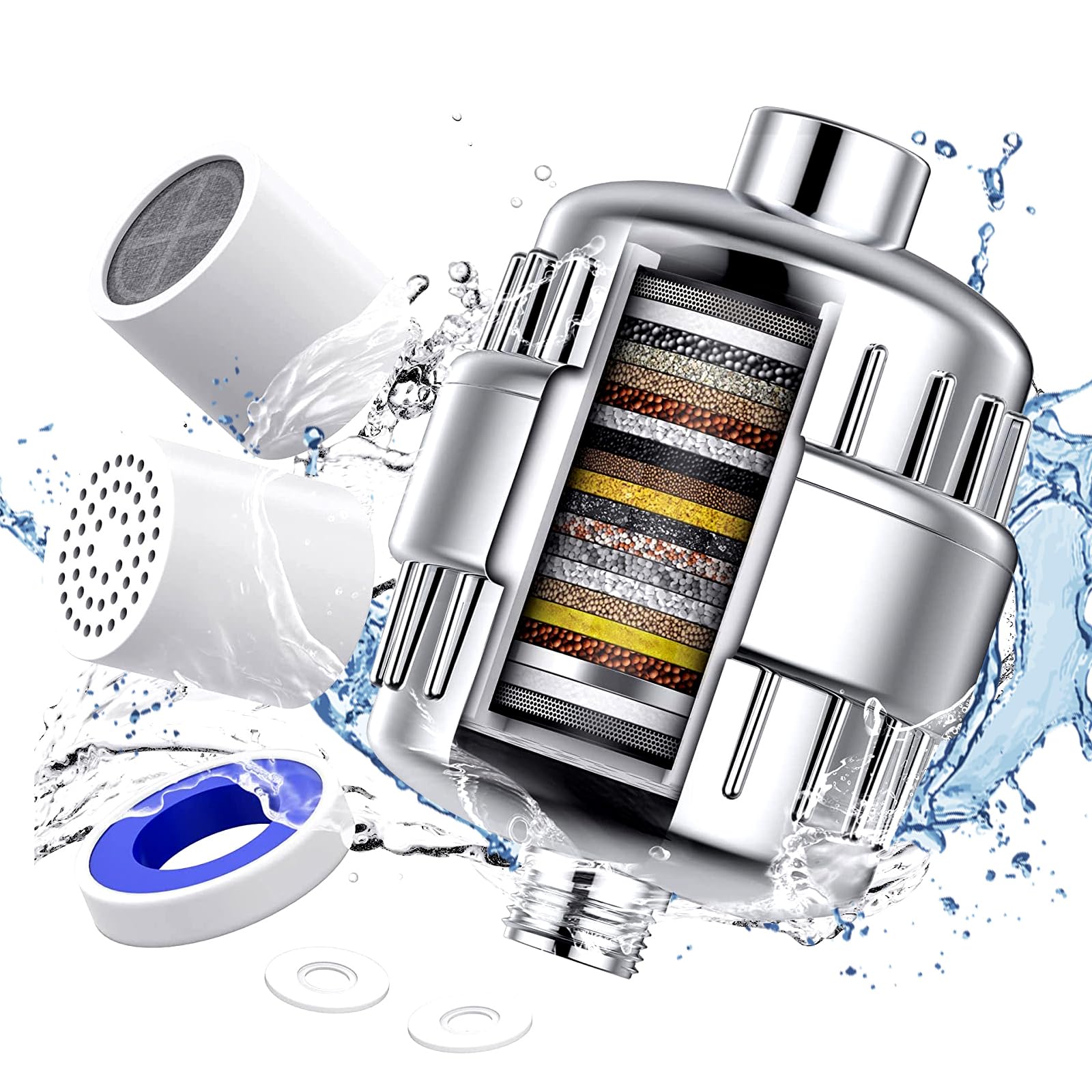 GVFYY Filtro de Agua para Regadera, Filtro de Ducha Agua Universal de ...