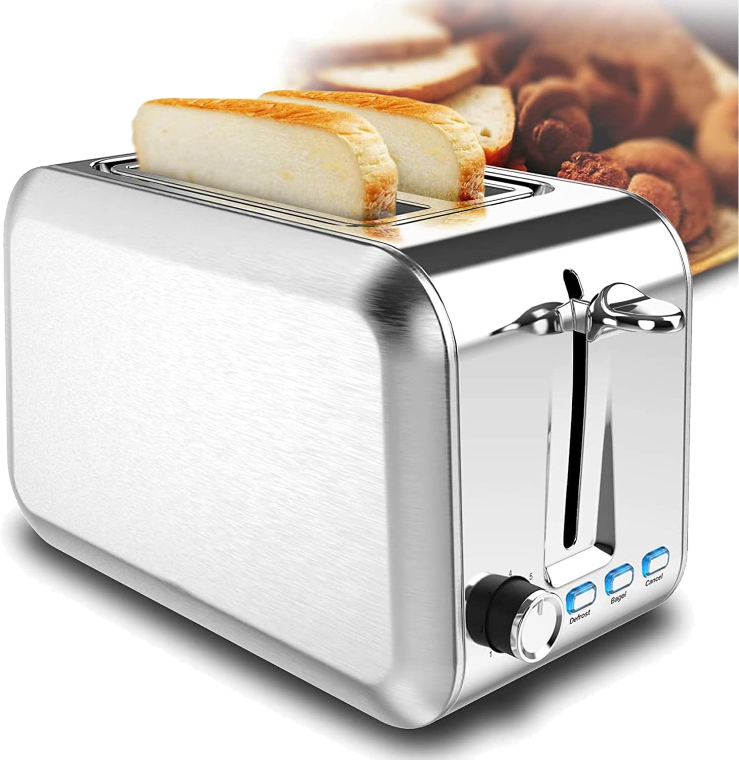 Amazon.com: Toaster 2 Slice Stainless Steel Toaster Best Rated Prime ...