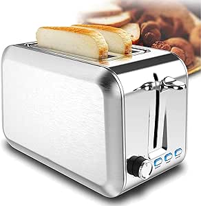 Amazon.com: Toaster 2 Slice Stainless Steel Toaster Best Rated Prime ...