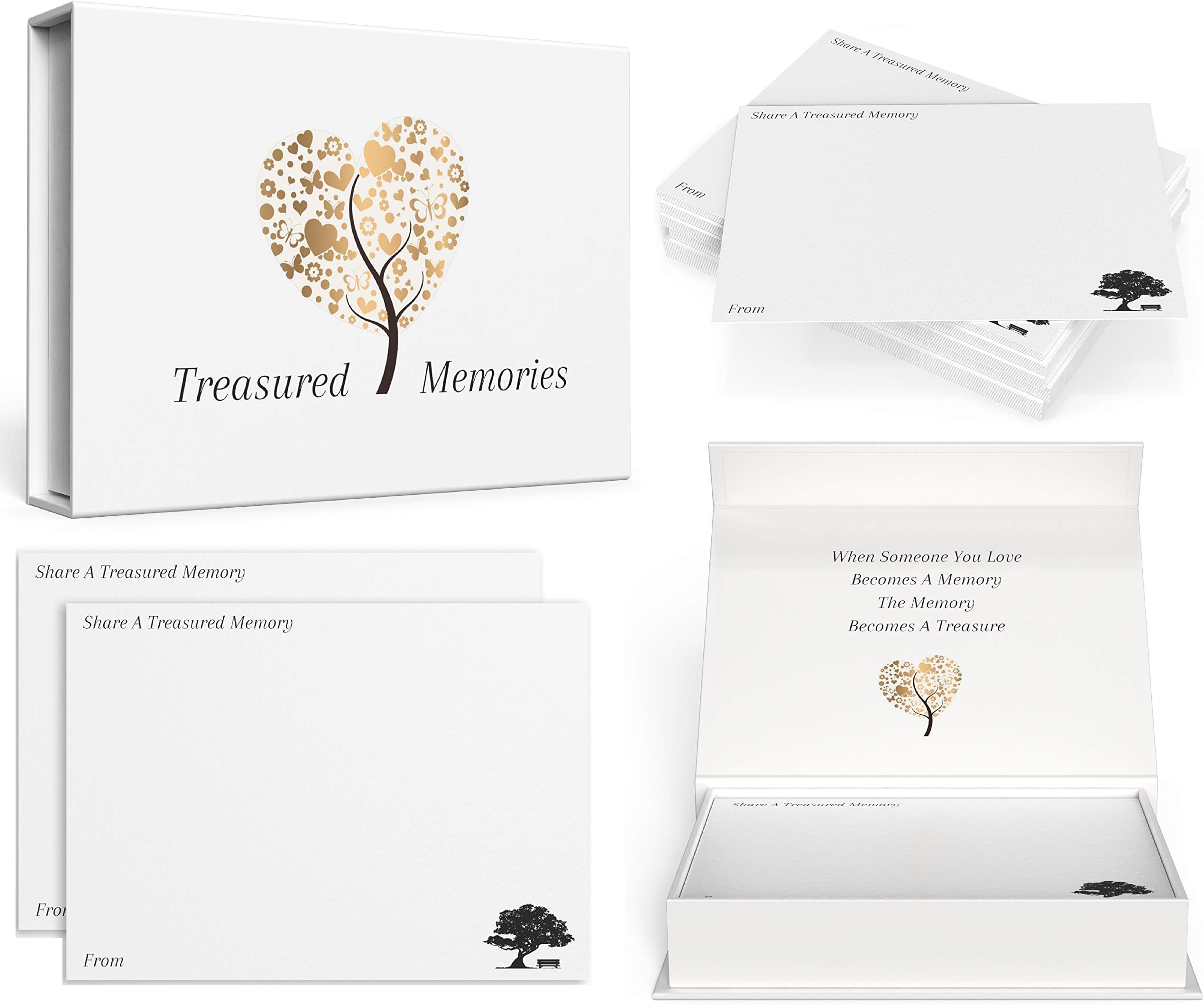 50 Funeral Memory Cards - Textured Bereavement Cards With Box Allowing ...