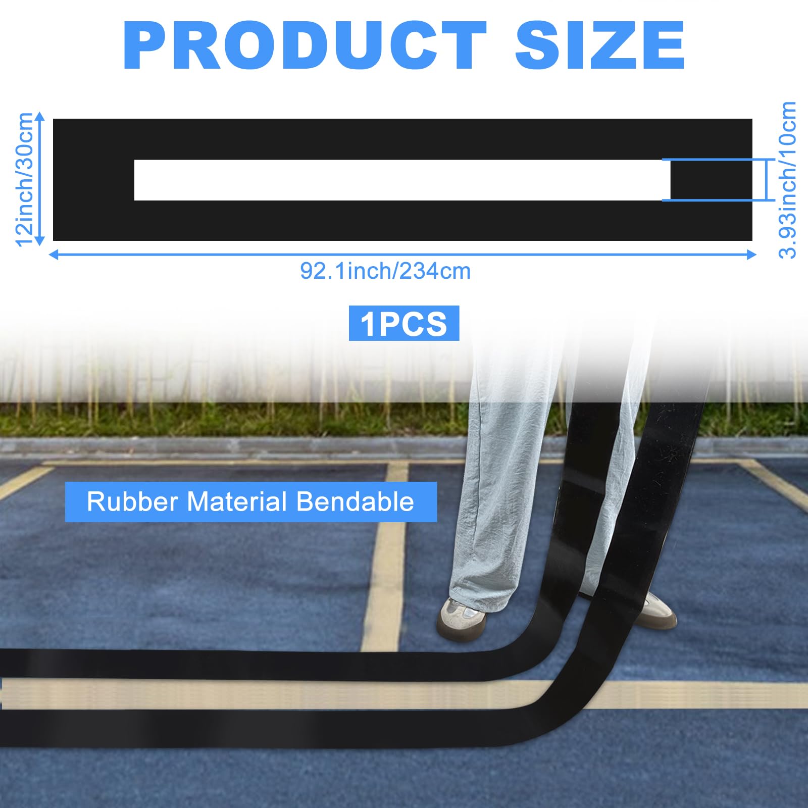 Snapklik.com : 92x4 Inch Parking Lot Line Stencil, Black Silicone ...