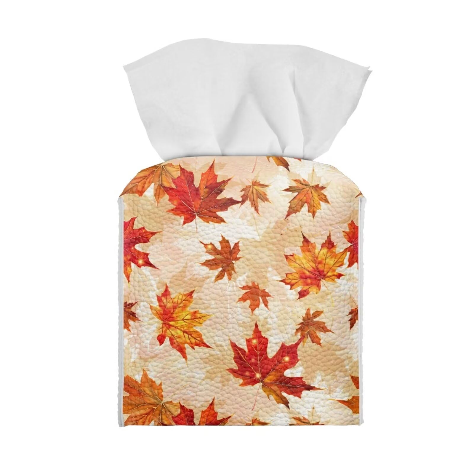 Amazon.com: Suhoaziia Autumn Maple Leaf Tissue Box Cover PU Leather ...