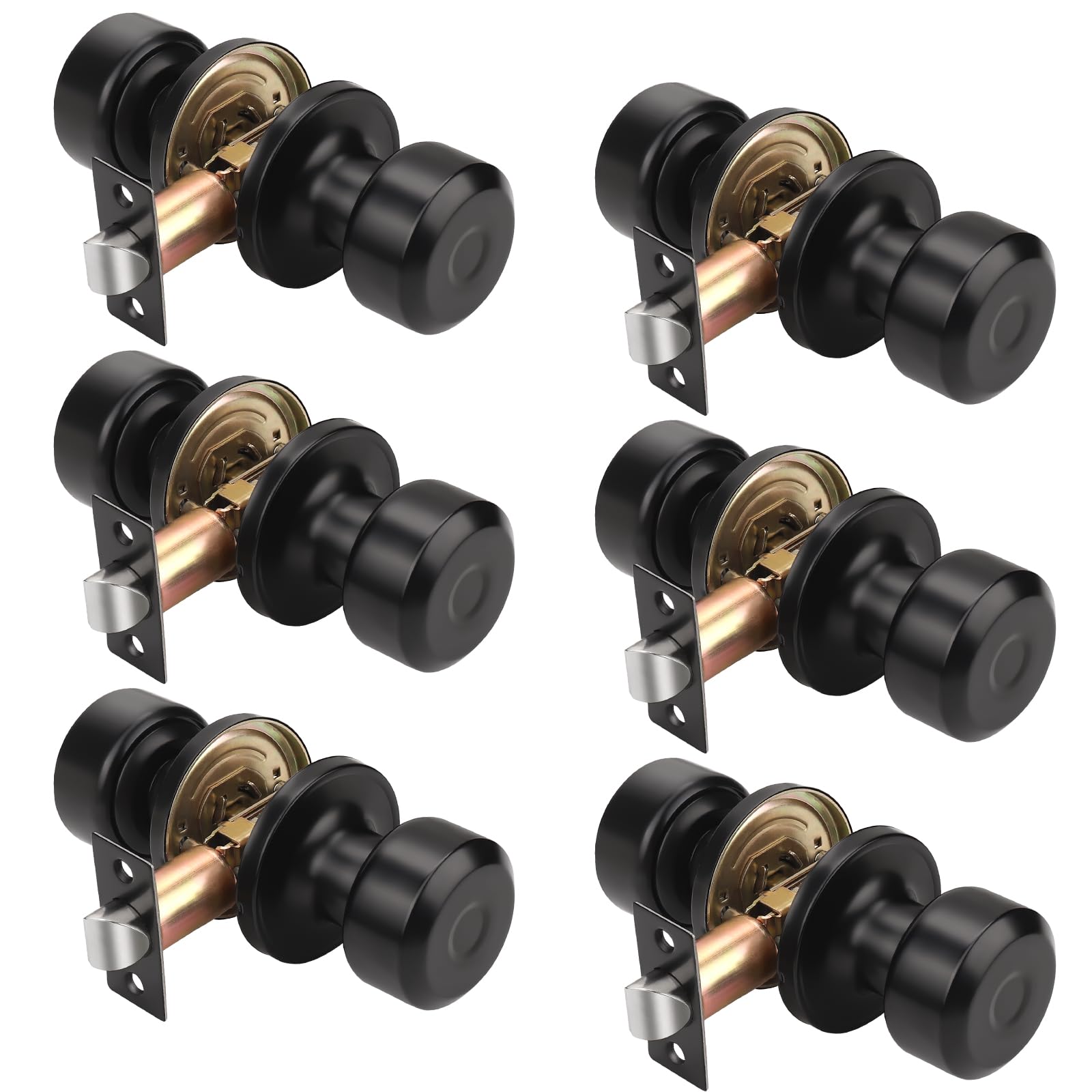 Snapklik.com : KNOBWELL 6 Pack Modern Black Passage Knobs