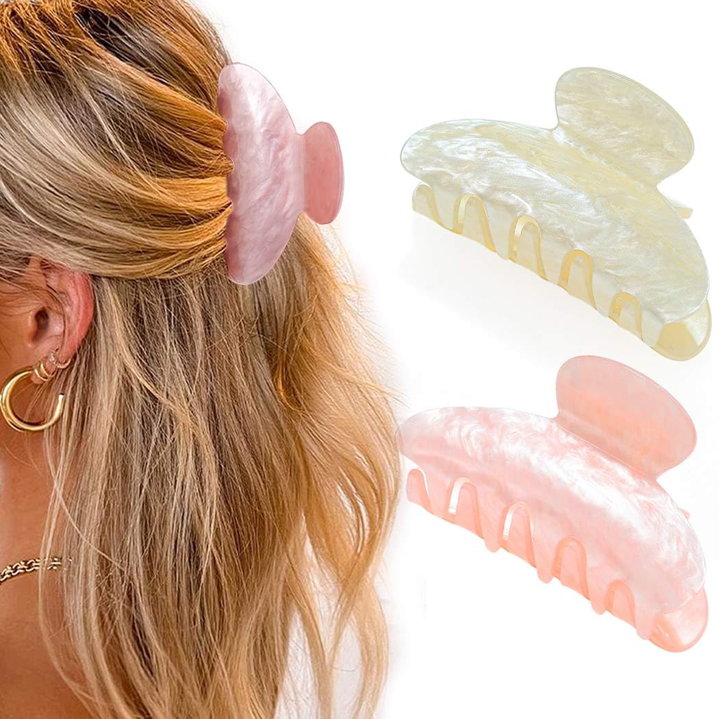 Zoestar Acrylic Claw Clips Pink Medium Hair Claw Cute Hair Clips Hair ...