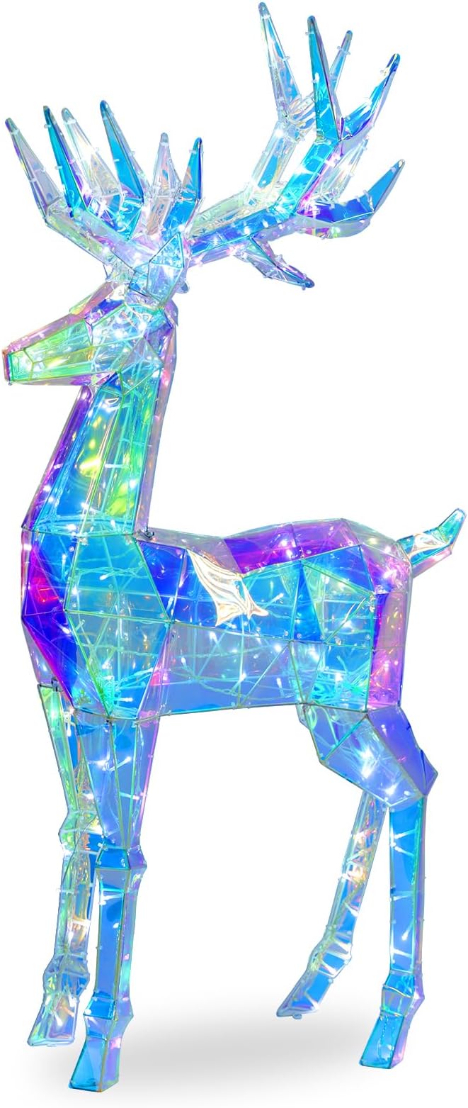 Amazon.com: 60" Pre-lit Christmas Reindeer, Outdoor Prismatic ...