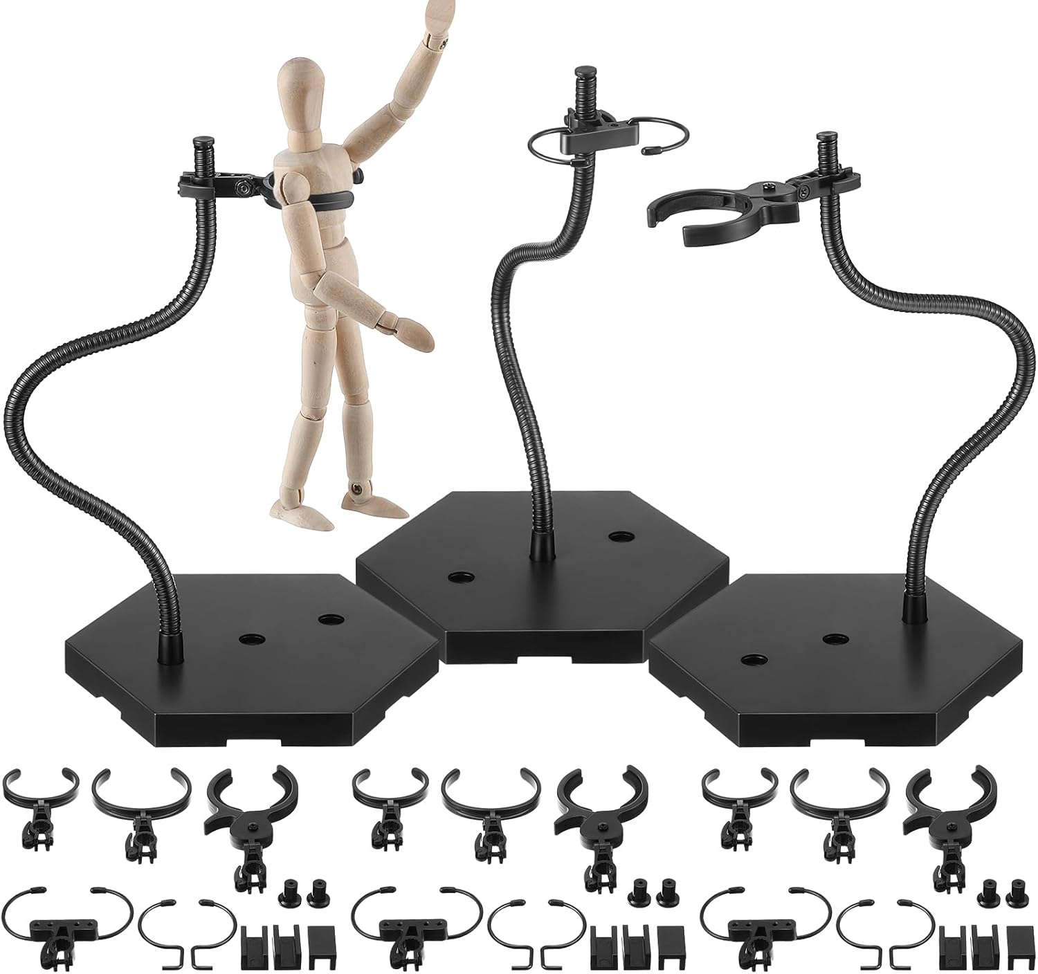 Amazon.com: Yaocom 3 Sets Action Figure Stand 12 Inch Figure Display ...