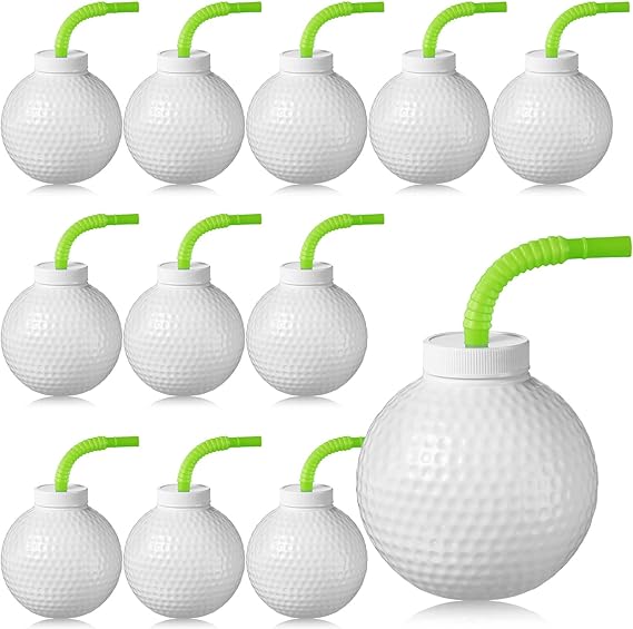 Amazon.com: Sumind 12 Pcs Sport Ball Cups with Straws and Lids, 17 oz ...