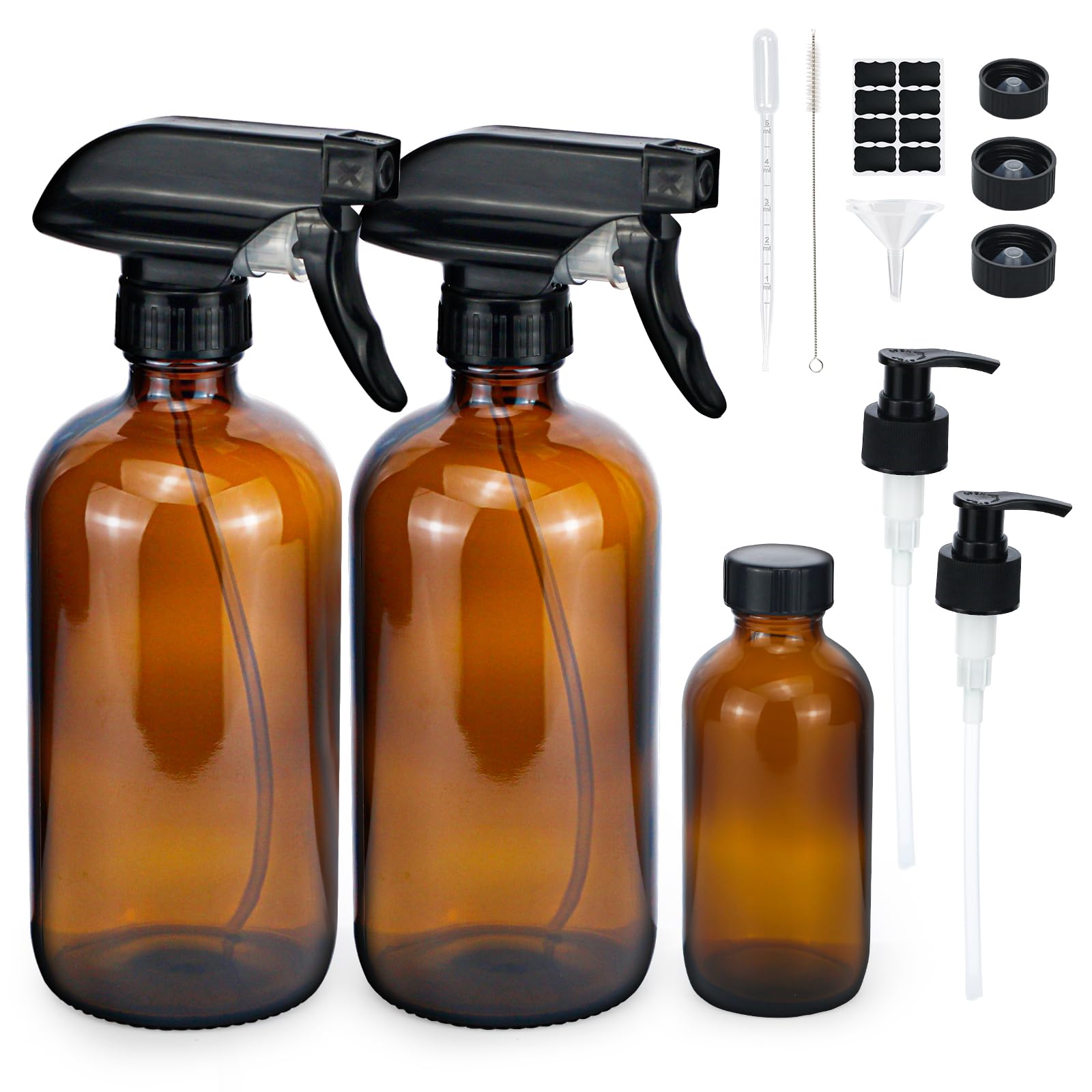 Empty Glass Spray Bottles Refillable Container, Adjustable Trigger ...