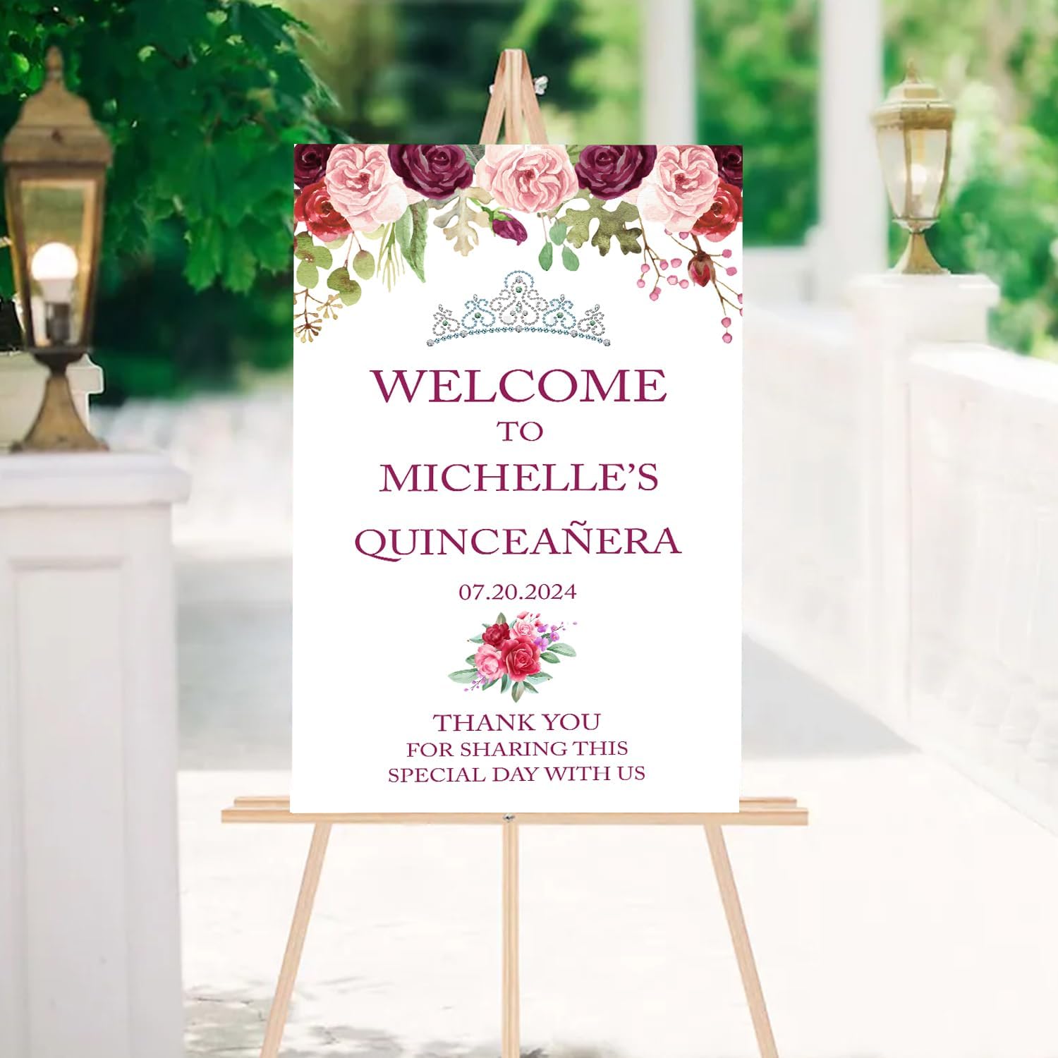 Amazon.com : Royal Quinceanera Welcome Sign, Printable Sign, Glamorous ...