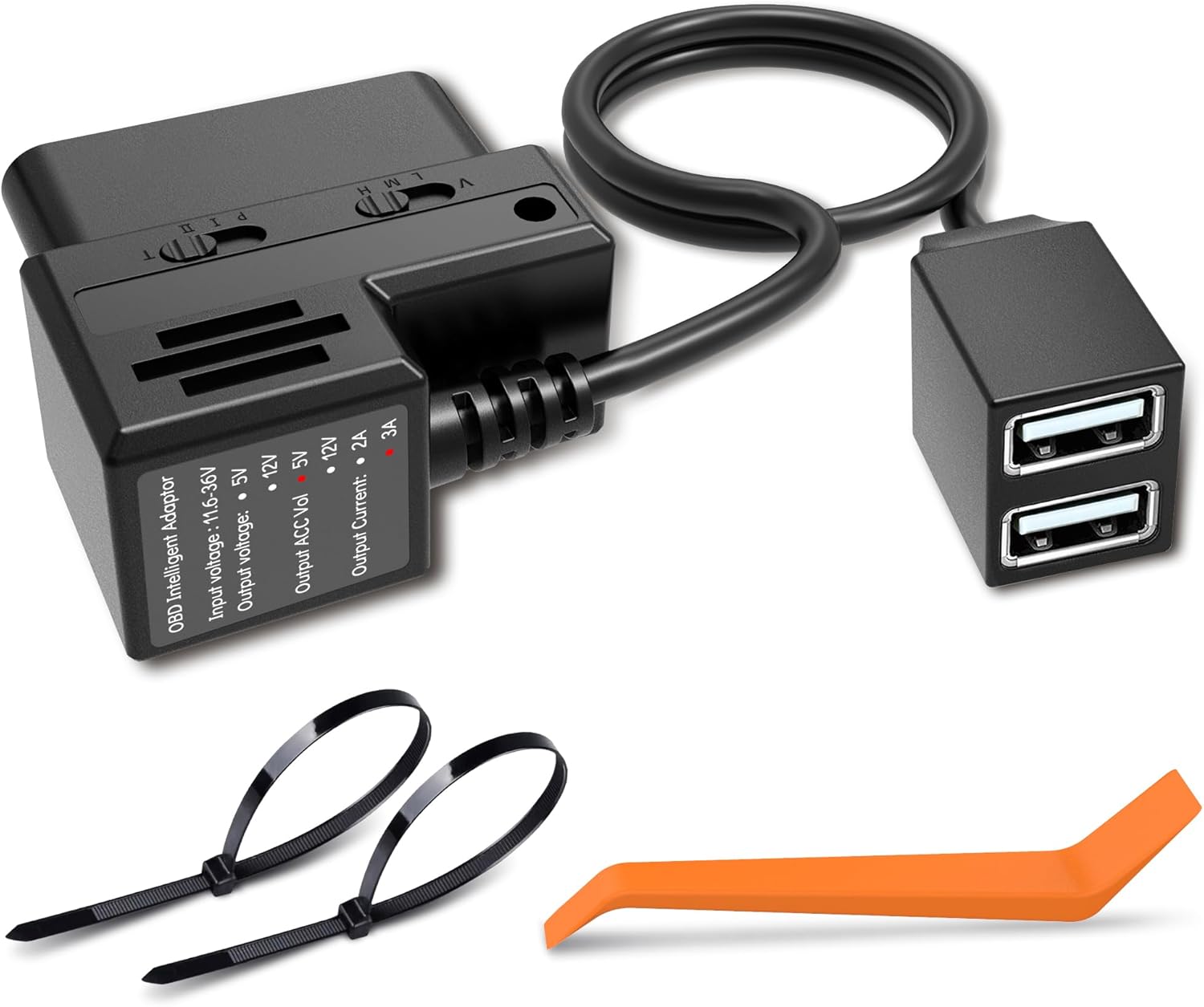 Amazon.com: XHQLZMLE OBD Power Cable for Dash Cam, OBD-II Power Adapter ...