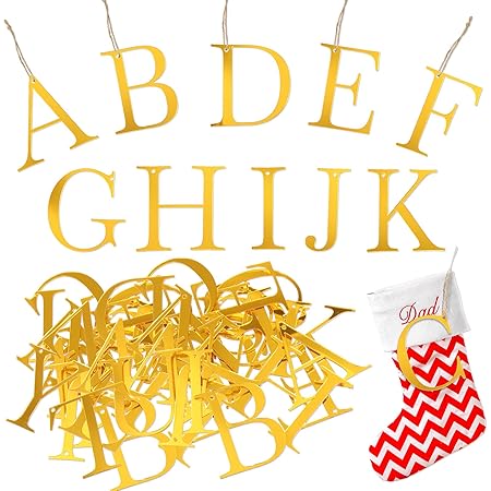Amazon.com: 26 Pieces Christmas Stocking Tags Letter Personalized Tags ...