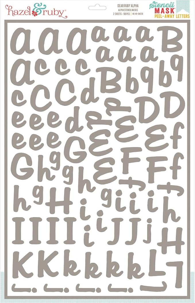 Amazon.com : Hazel & Ruby Stencil Mask Peel Away Alphabet 12 by 18-Inch ...