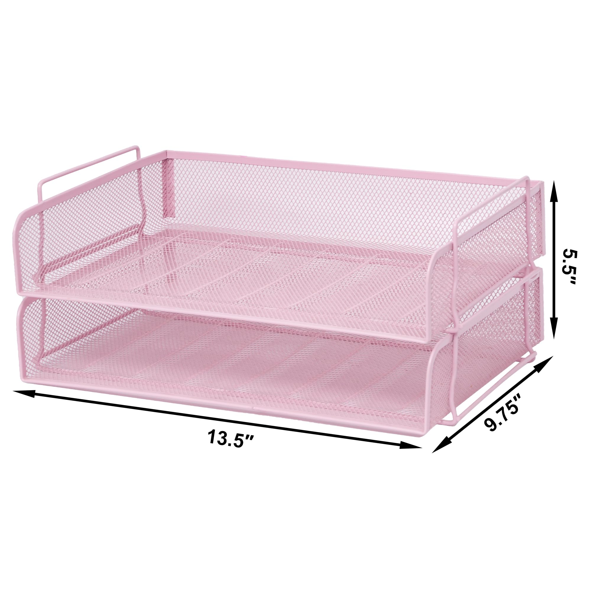 Snapklik.com : 2 Pack Stackable Desk Paper Tray, Metal Mesh Desktop ...