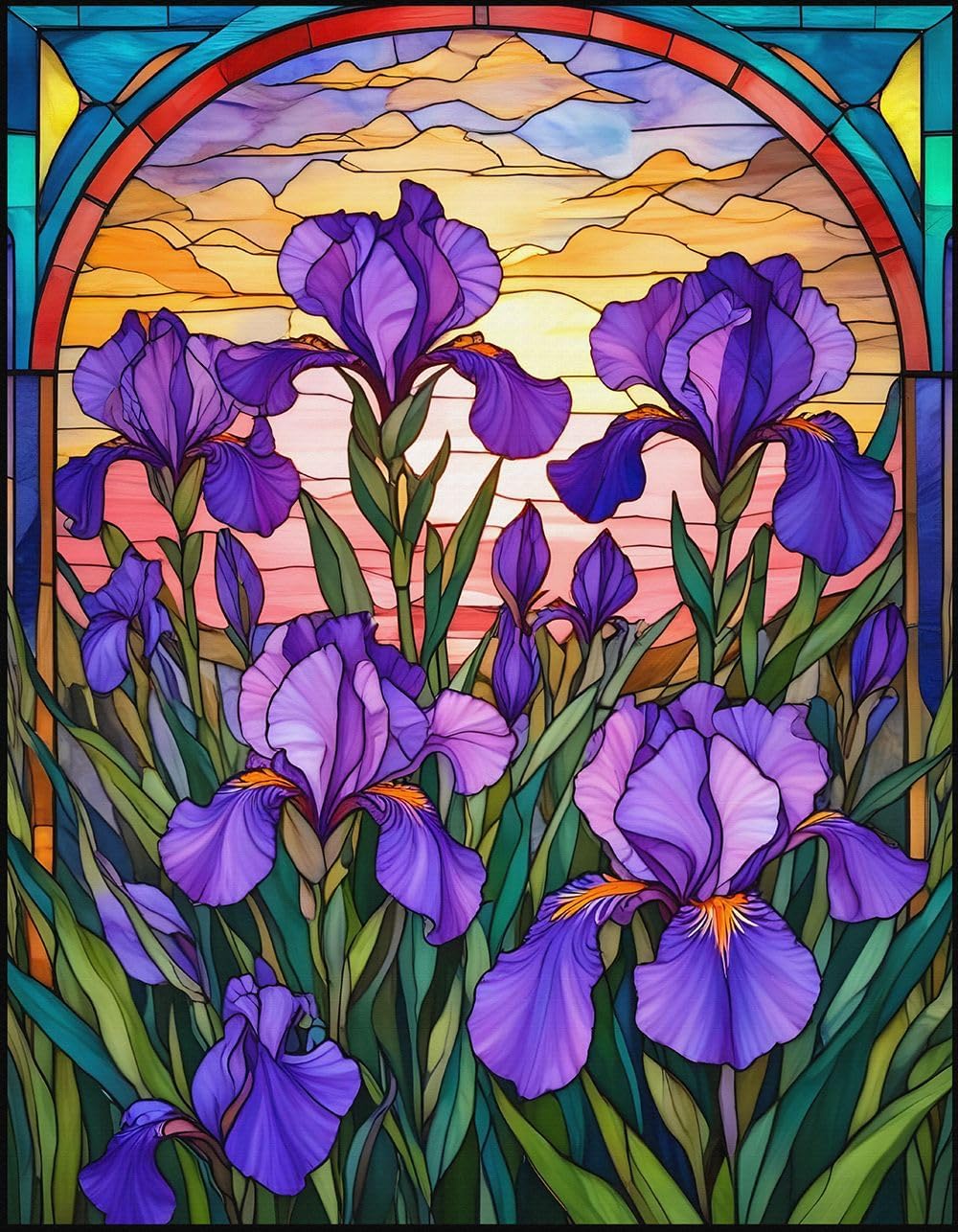 Amazon.com: Springbok Stained Glass Iris 500 Piece Jigsaw Puzzle for ...