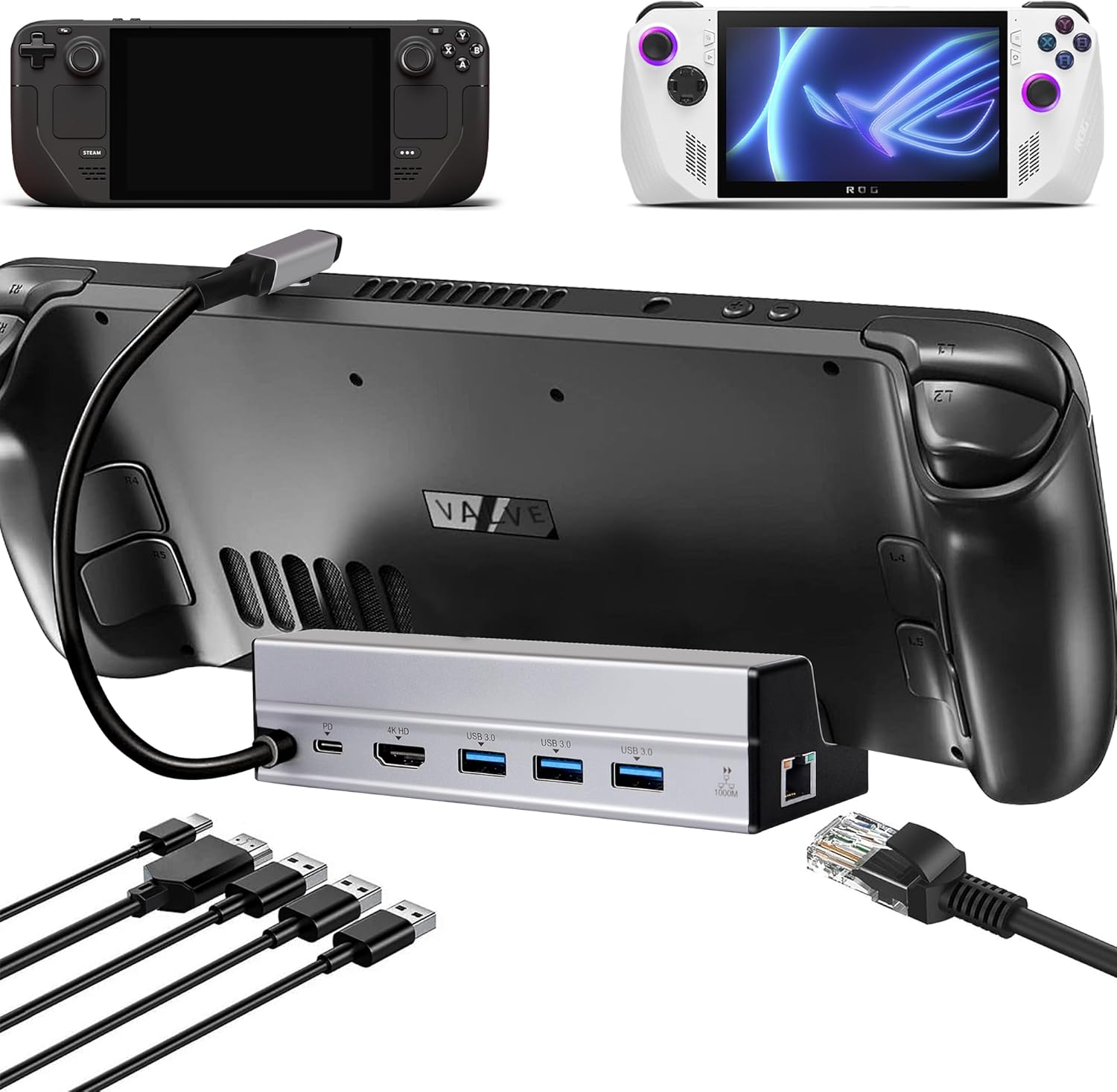 Amazon.com: Docking Station for Steam Deck, 6-in-1 Steam Deck Dock with HDMI 2.0 Supports up to ...