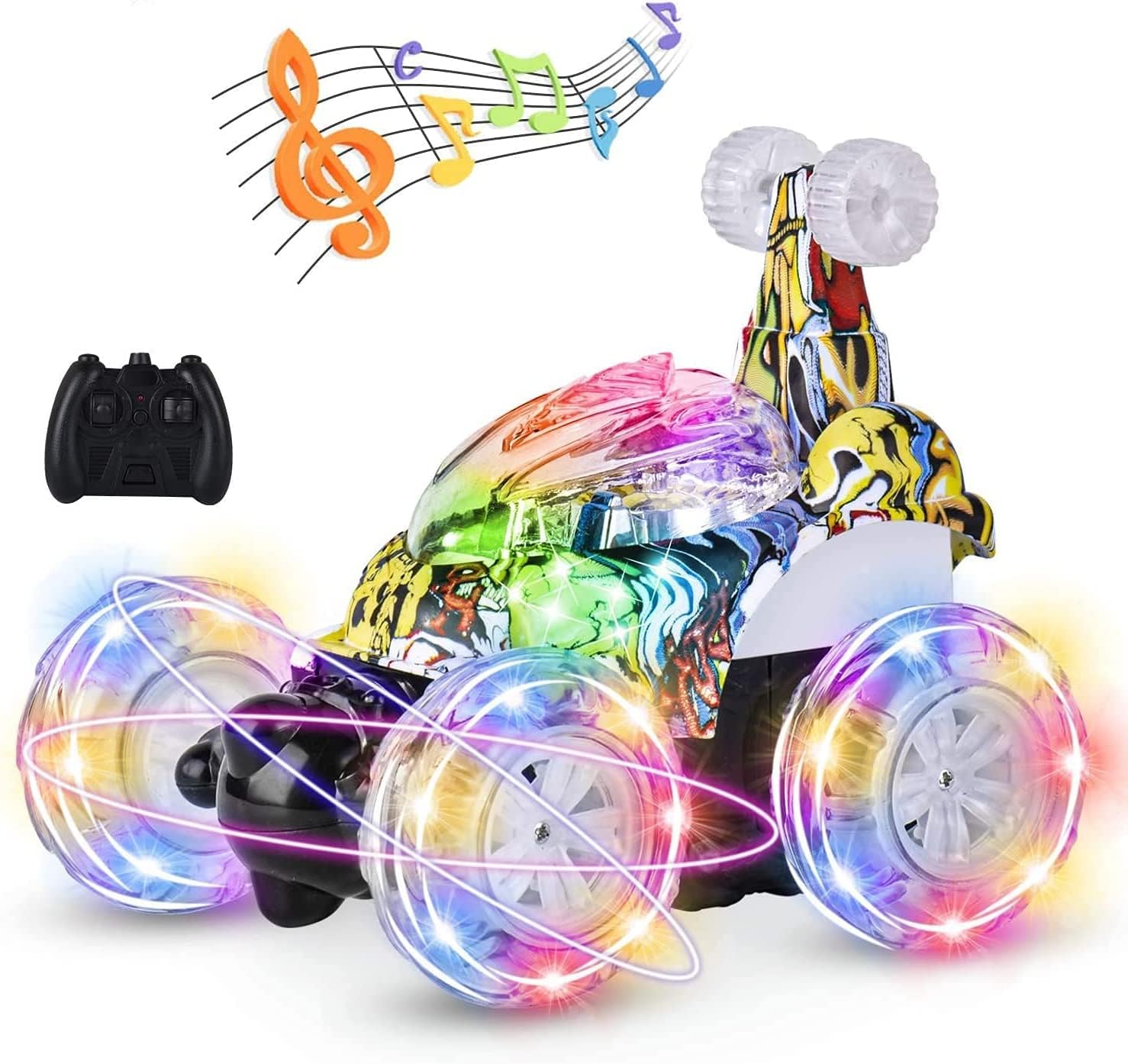 Amazon.com: Kizeefun Remote Control Car, RC Stunt Car Invincible 360 ...
