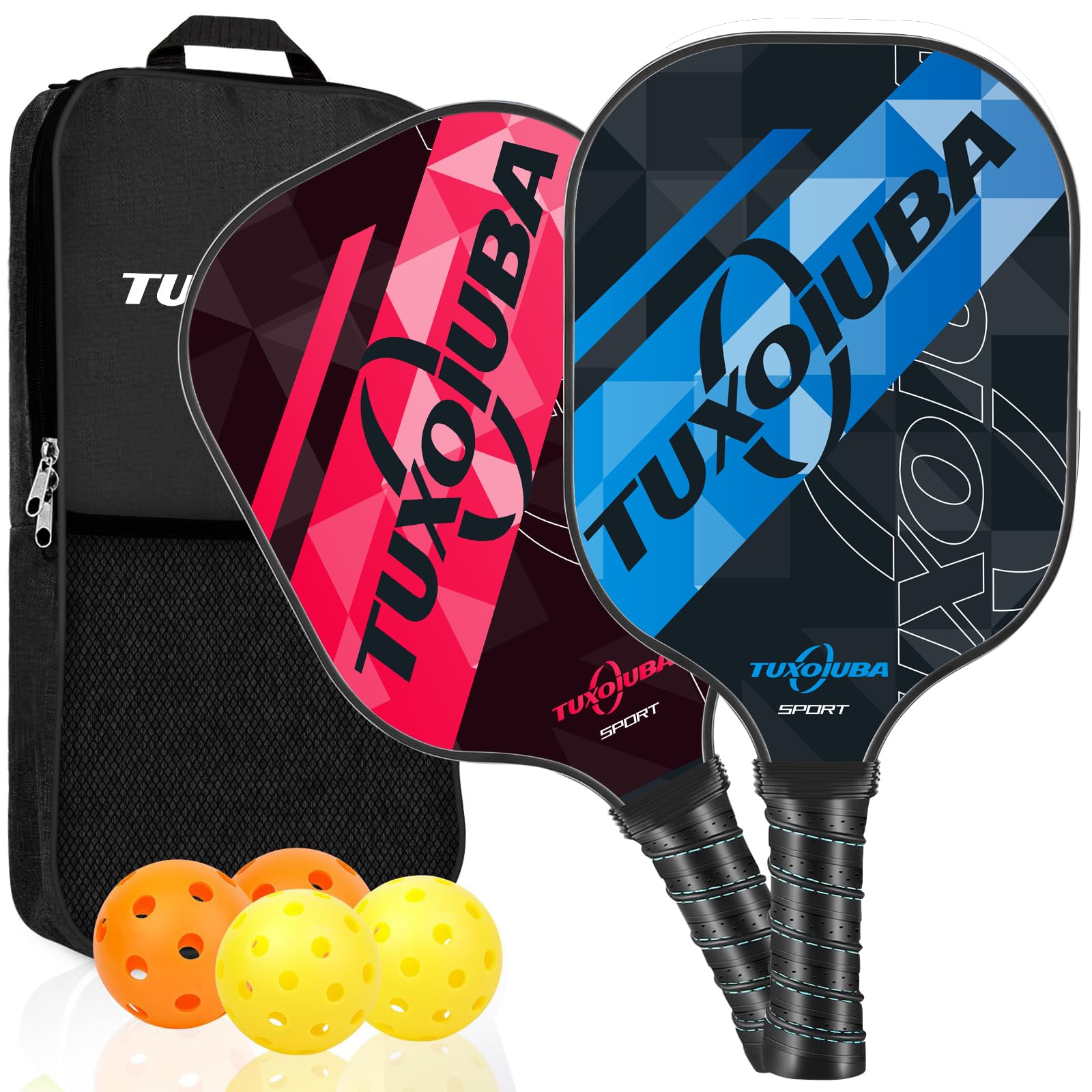 TUXOIUBA Pickleball Paddles Set of 2, Composite Graphite Carbon and ...