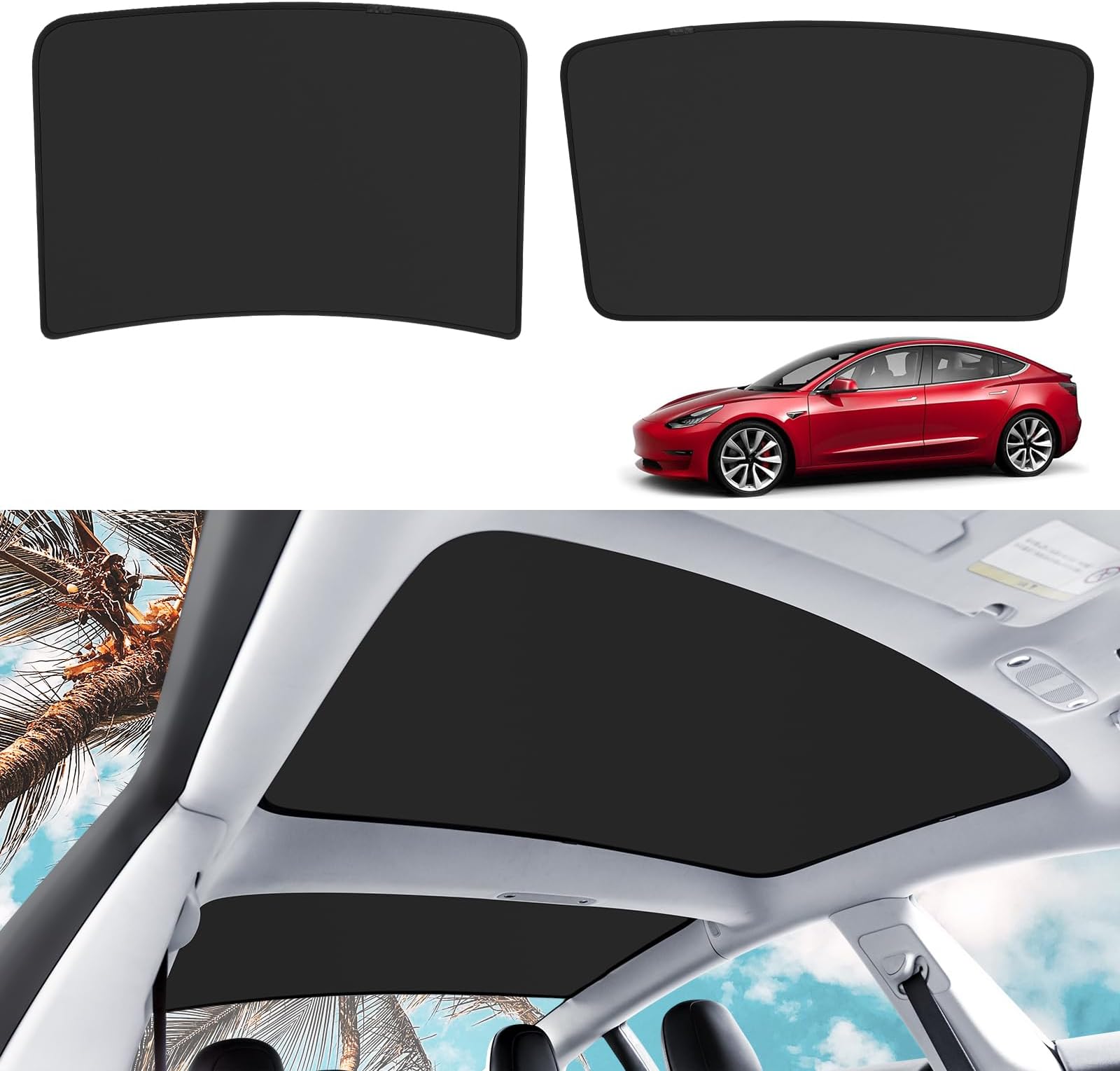 Amazon.com: TSELLER for Tesla Model Y Sunshade Roof Sunroof Shade ...
