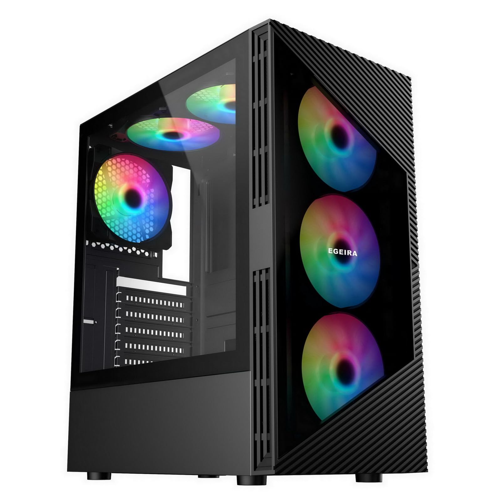 Egeira Shadow ATX Gaming Case Black with 4 ARGB Fans : Buy Online at ...