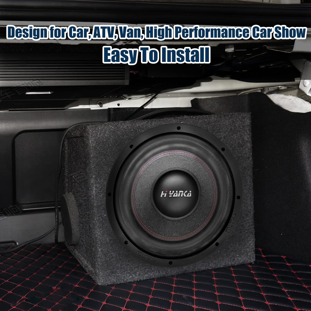 HYANKA BSF-12-2 Car Subwoofer Audio Speaker - 12 Inch Paper Cone, Black ...