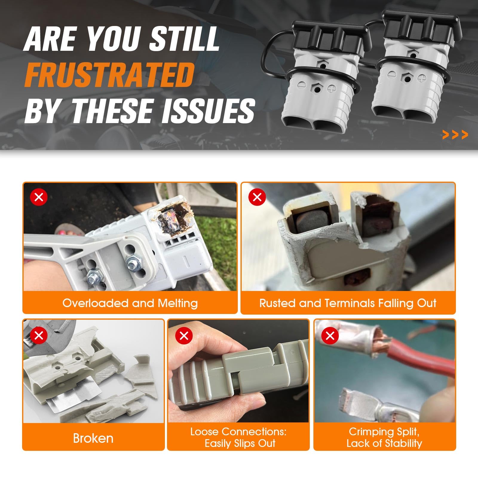 Snapklik.com : Micrl 2 Pcs 2/0 Gauge 350 Amp Battery Quick Connect ...
