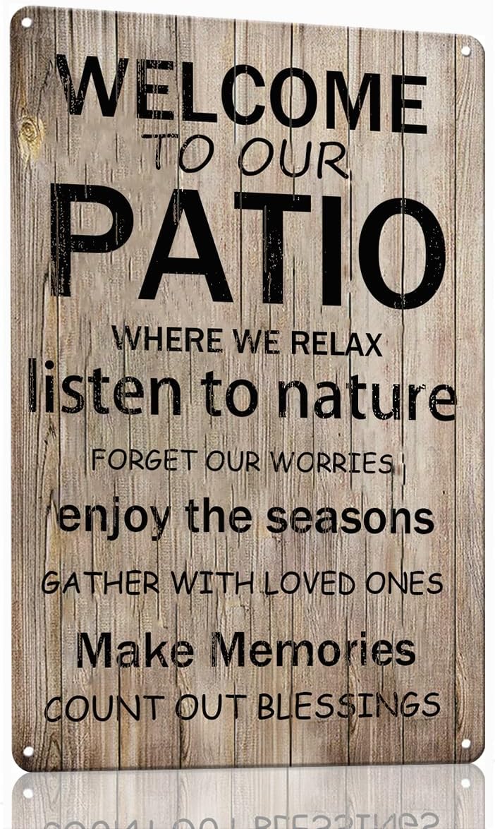 Amazon.com : Patio Signs Welcome To Our Patio Outdoor Sign Funny Patio ...