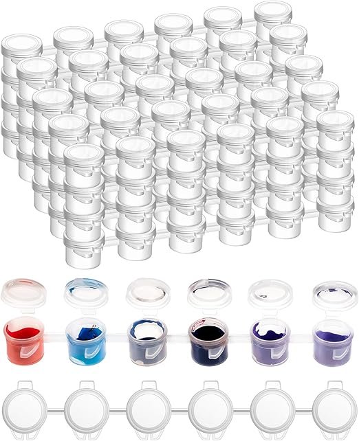 Amazon.com: FdcLixuvol 120 PCS Paint Containers with Lids, 0.1 Oz Empty ...