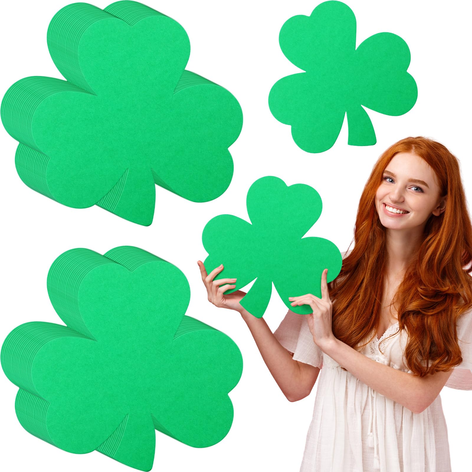 Snapklik.com : Ctosree 100 Pcs St Patricks Day Shamrock Cutouts Green ...