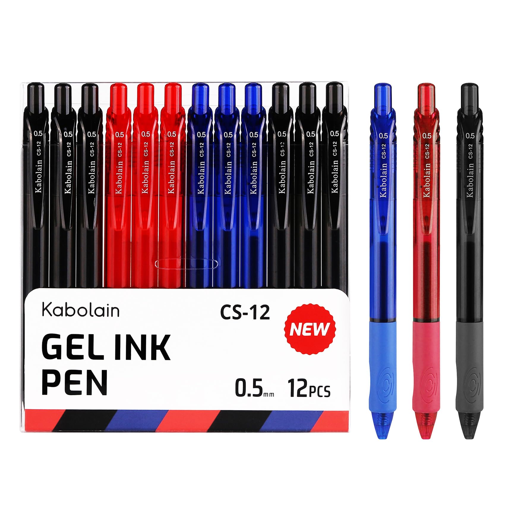 Amazon.com: Kabolain 12 Pack Gel Ink Pens, 0.5mm Retractable Ballpoint ...