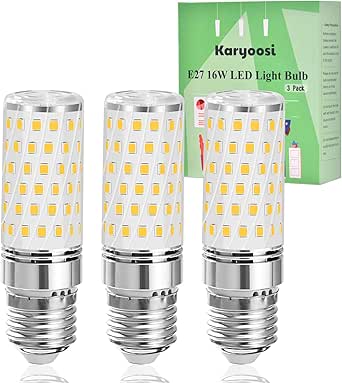 Karyoosi Lampadine LED E27 16W 1600LM, Luce Naturale 4000K, Lampade LED E27 Equivalenti a 150W ...