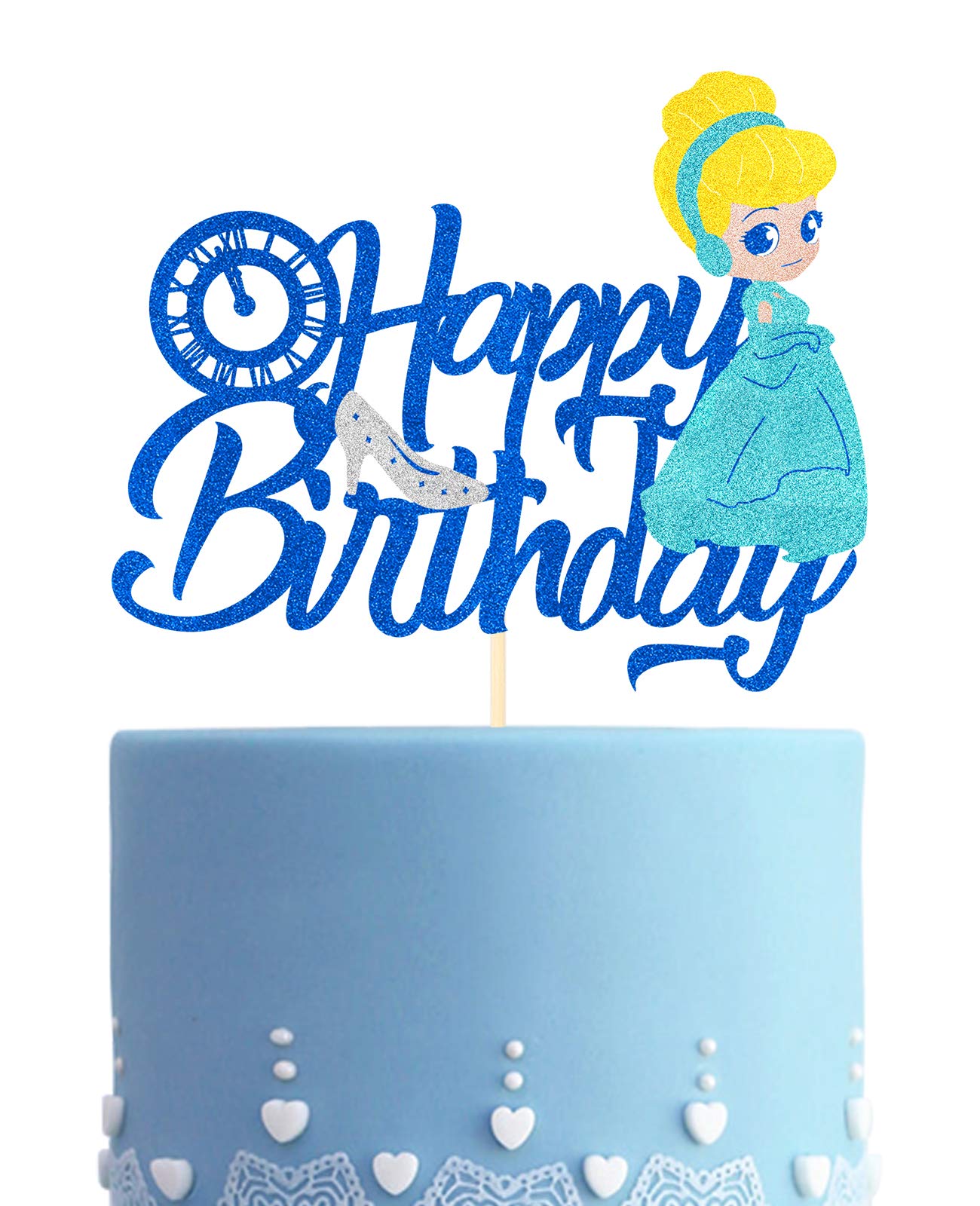 Buy RARITY Glitter Princess Happy Birthday Cake Topper for Movie ...