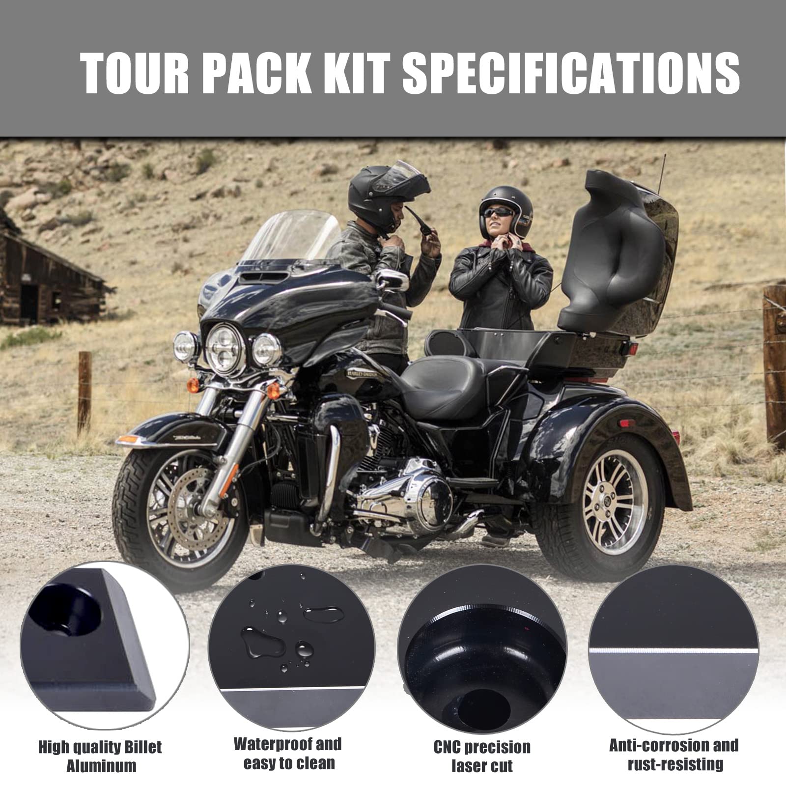 Snapklik.com : Trikes Tri Glide Tour Pack Relocator Kit Adjustable 1-3 ...
