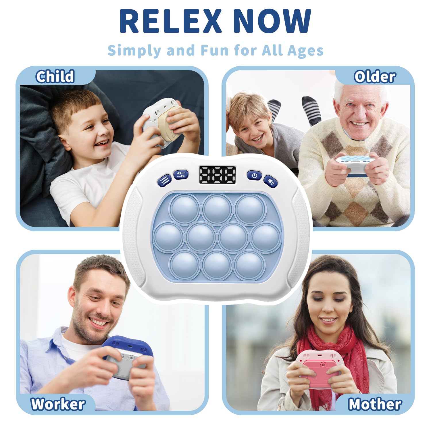 Snapklik.com : Pop Game Light Up Fidget Toy For Kids, 6 Modes LED ...
