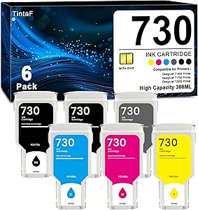 Amazon.com: 730 DesignJet Ink Cartridge 300-ml Kit 6-Color (Photo Black/Matte Black/Gray/Cyan ...