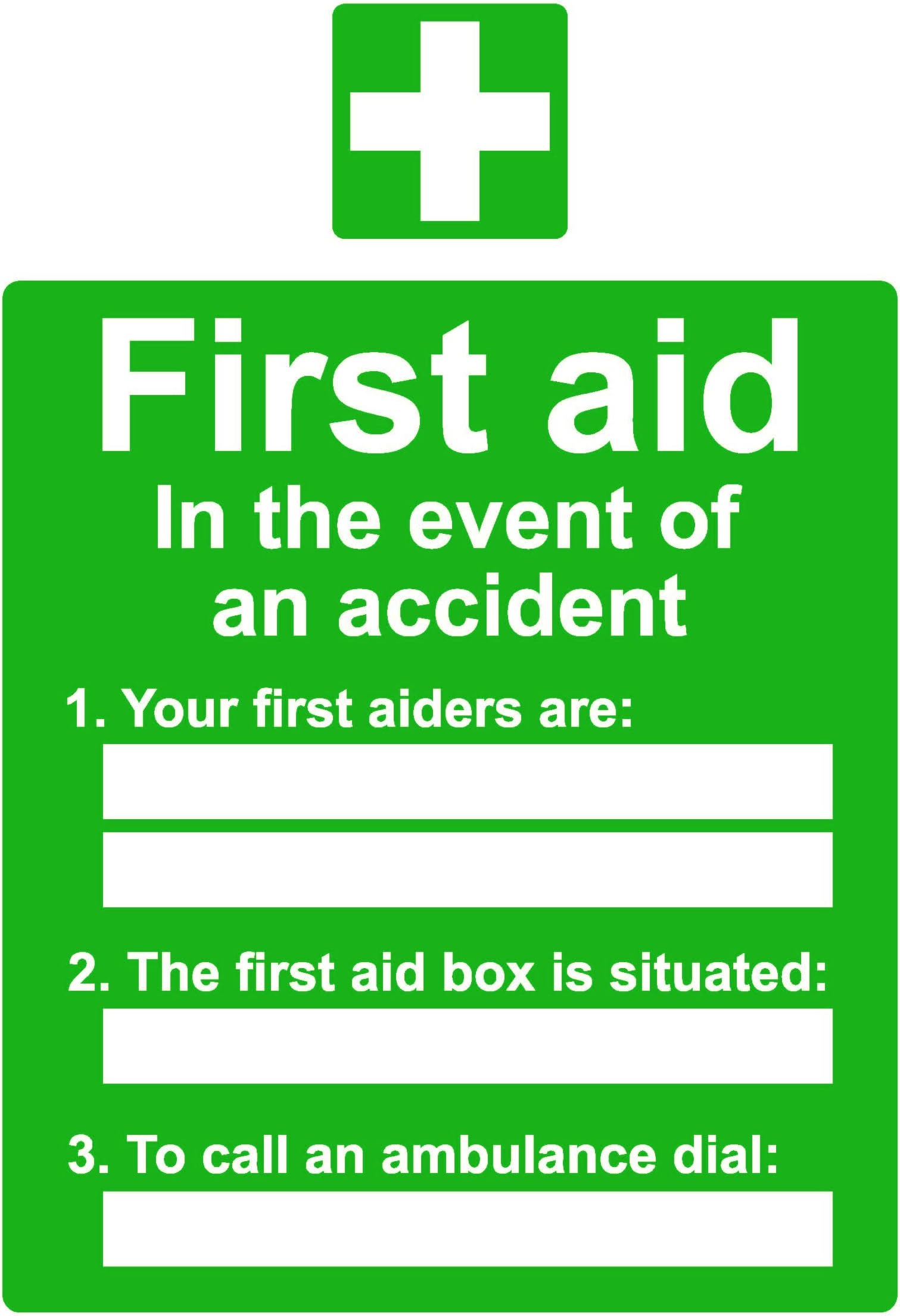 The Nearest First Aid Box Is Situated First Aid General Sign A4 (297mm ...