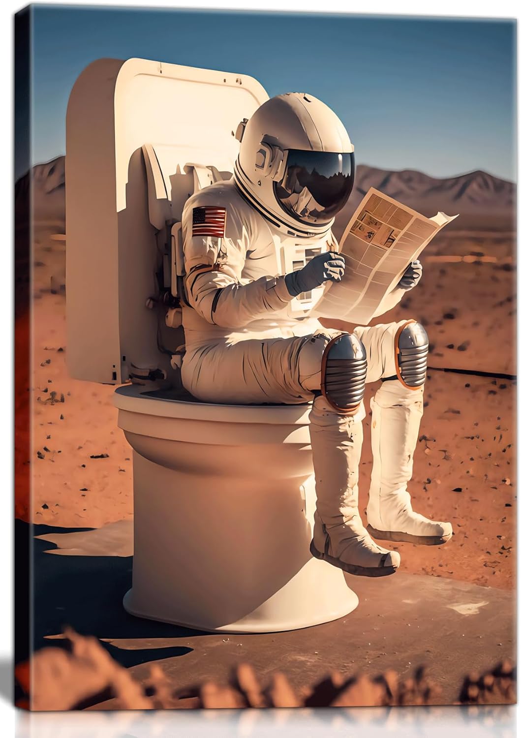 Amazon.com: Framed Astronaut Wall Art Space Culture Painting Pictures ...