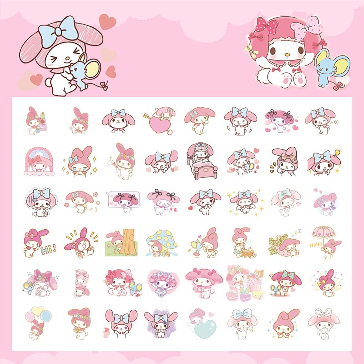 Amazon.com: 60 Pcs Cute Stickers for Kids, Hello Kitty Stickers Kuromi ...